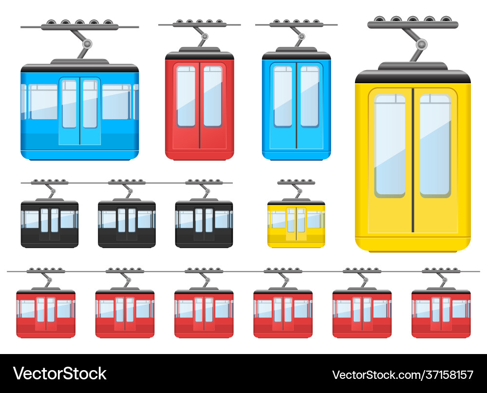 Cableway funicular design isolated on white Vector Image
