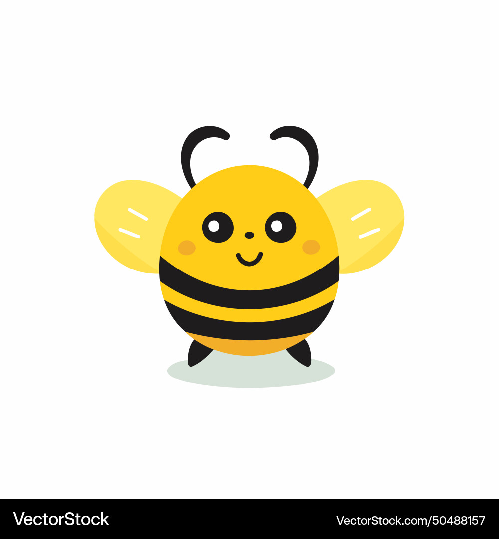 Cute cartoon bee isolated on white background Vector Image