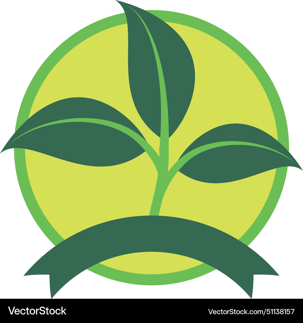 Eco label plant Royalty Free Vector Image - VectorStock