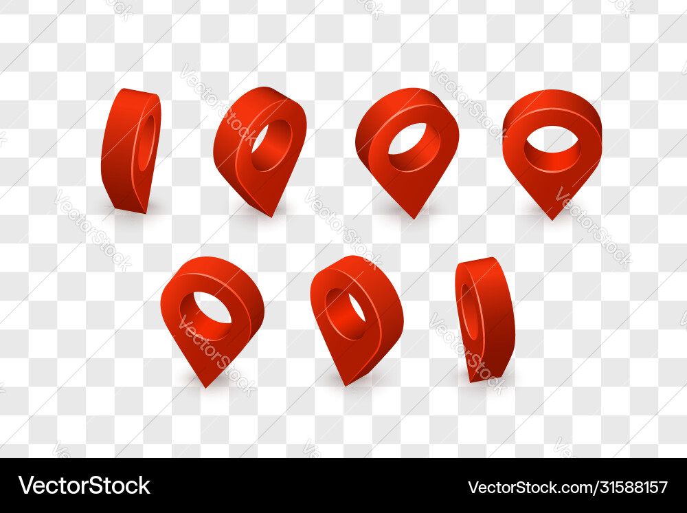Map pointer isometric pin set location symbols Vector Image