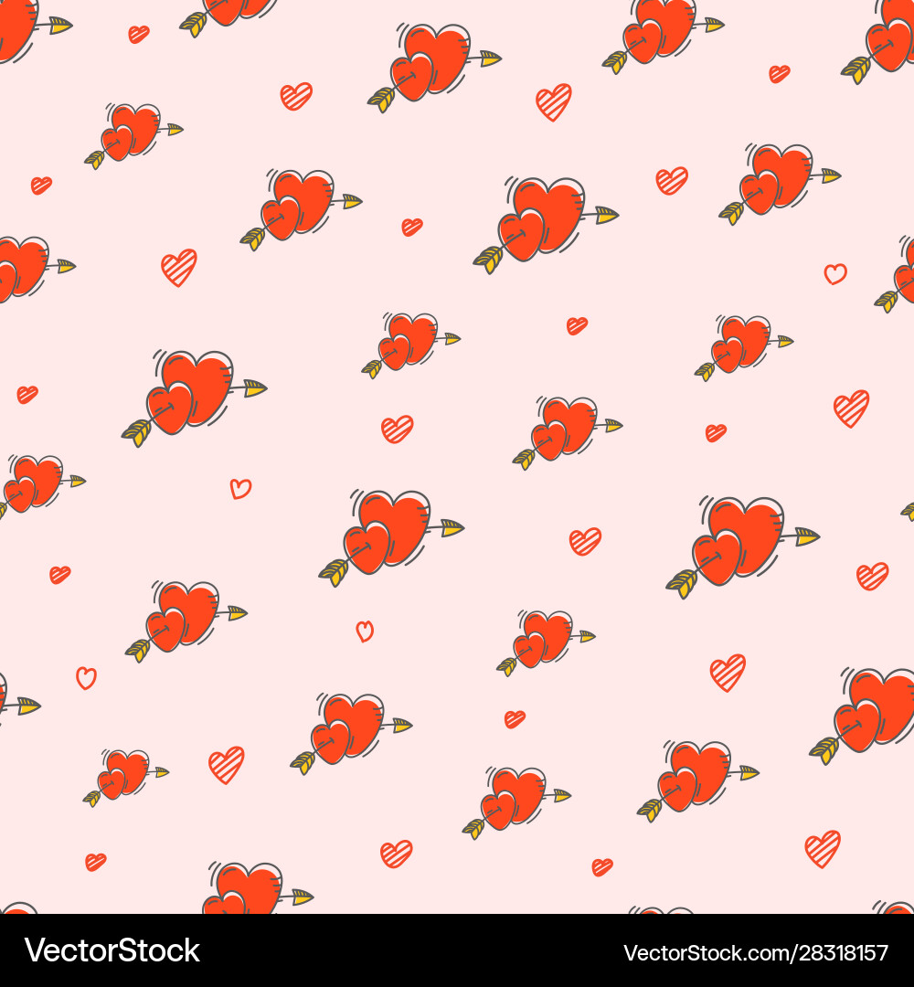 Romantic Heart Pattern Royalty Free Vector Image