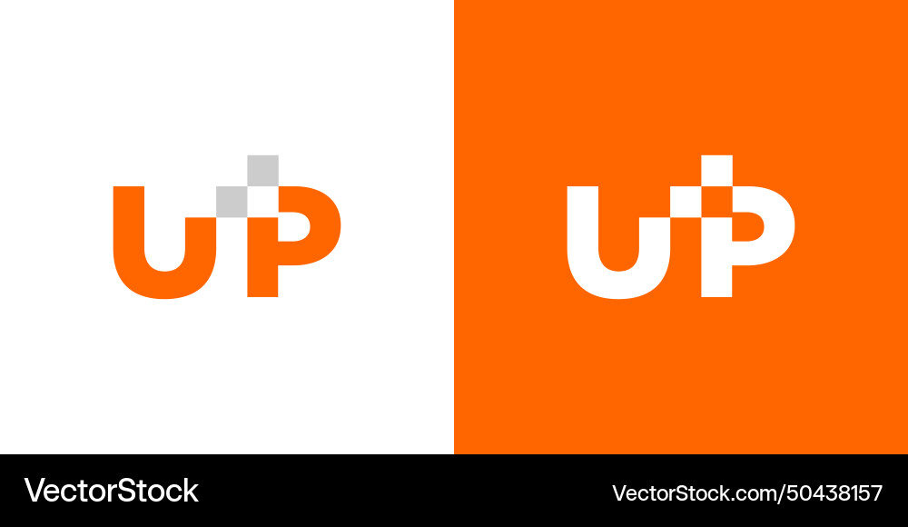 Unique and modern up logo design 12 Royalty Free Vector