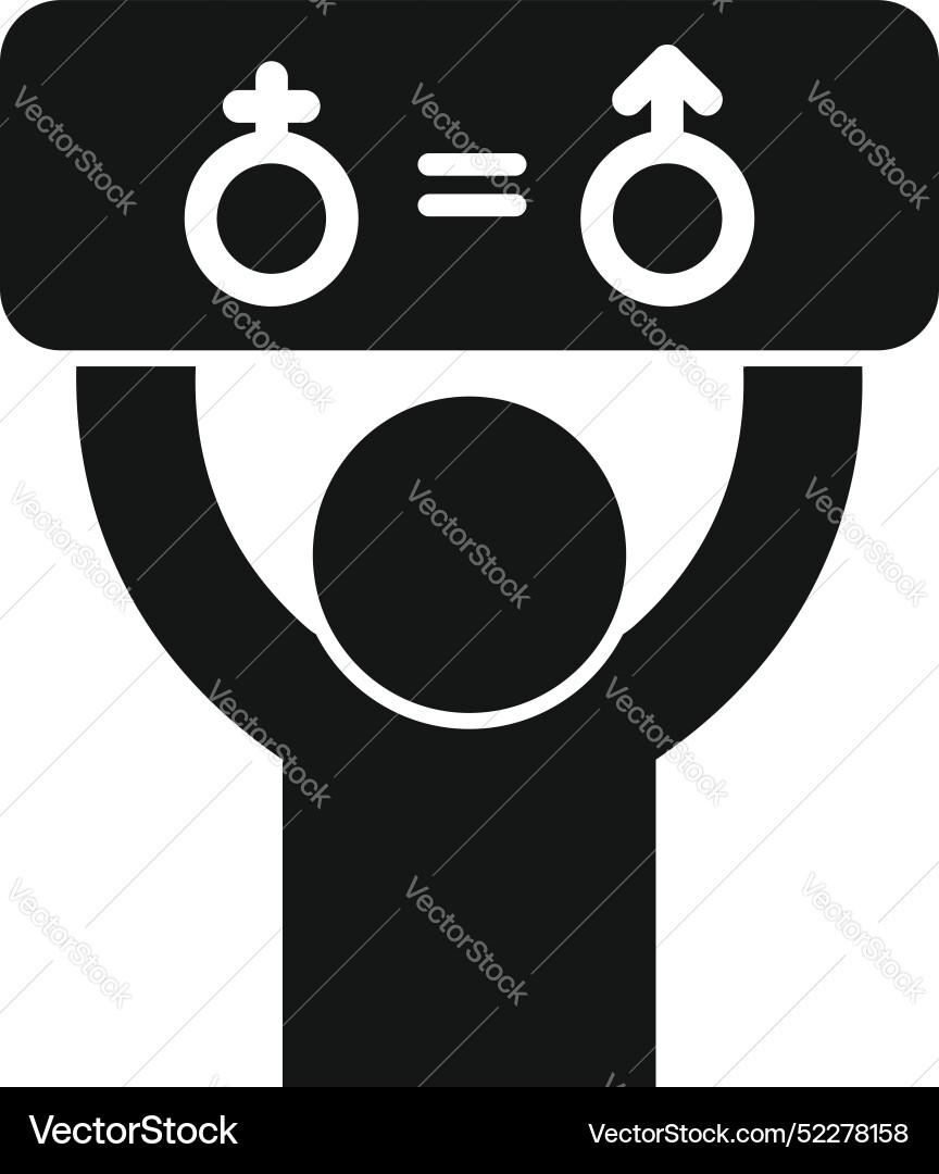 Activist holding gender equality banner icon Vector Image