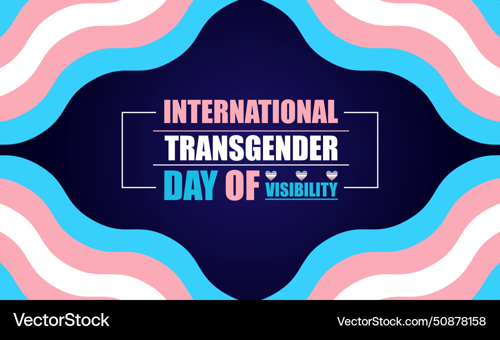 Blue background international transgender day Vector Image