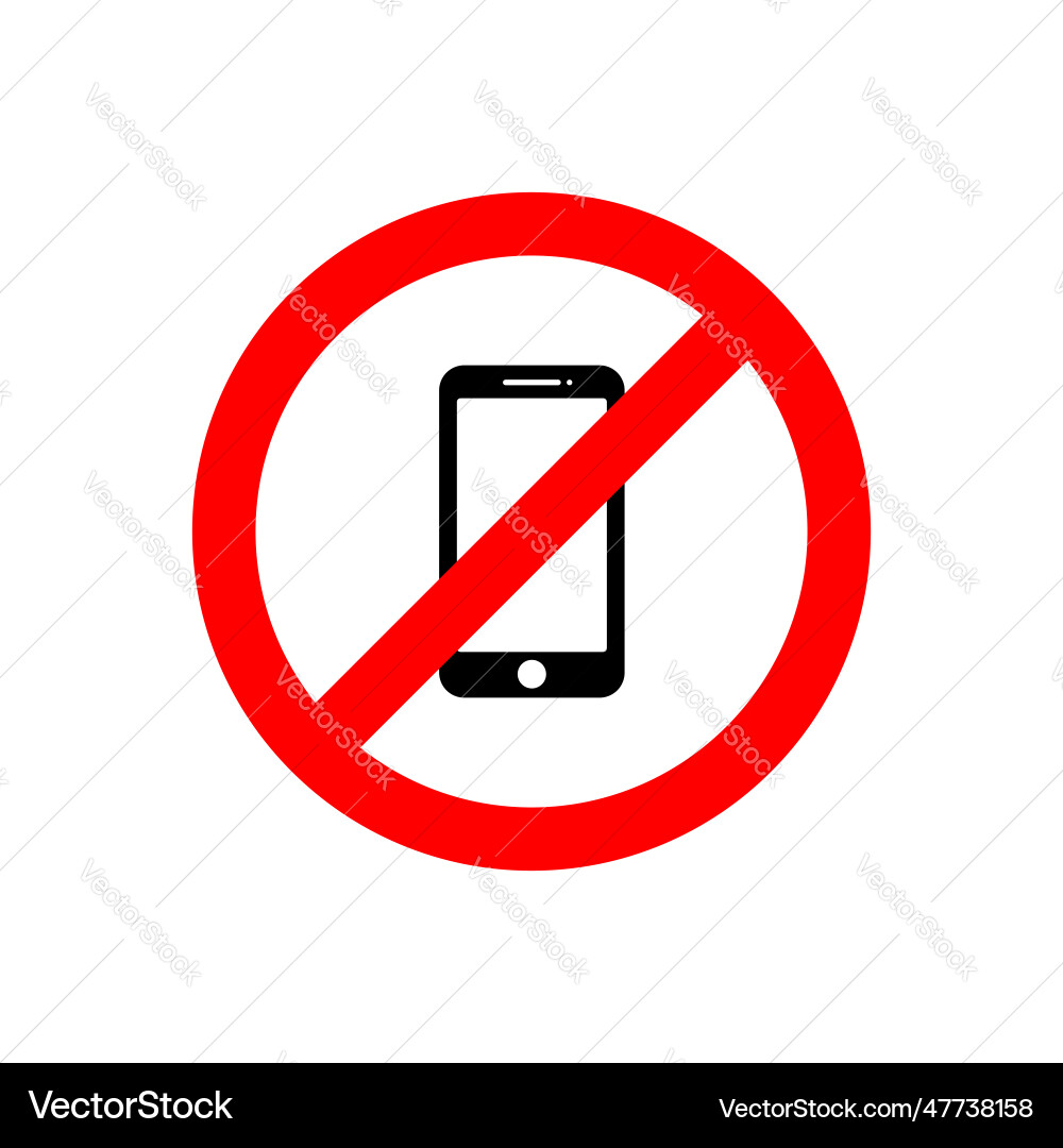 Classic no phones allowed sign Royalty Free Vector Image