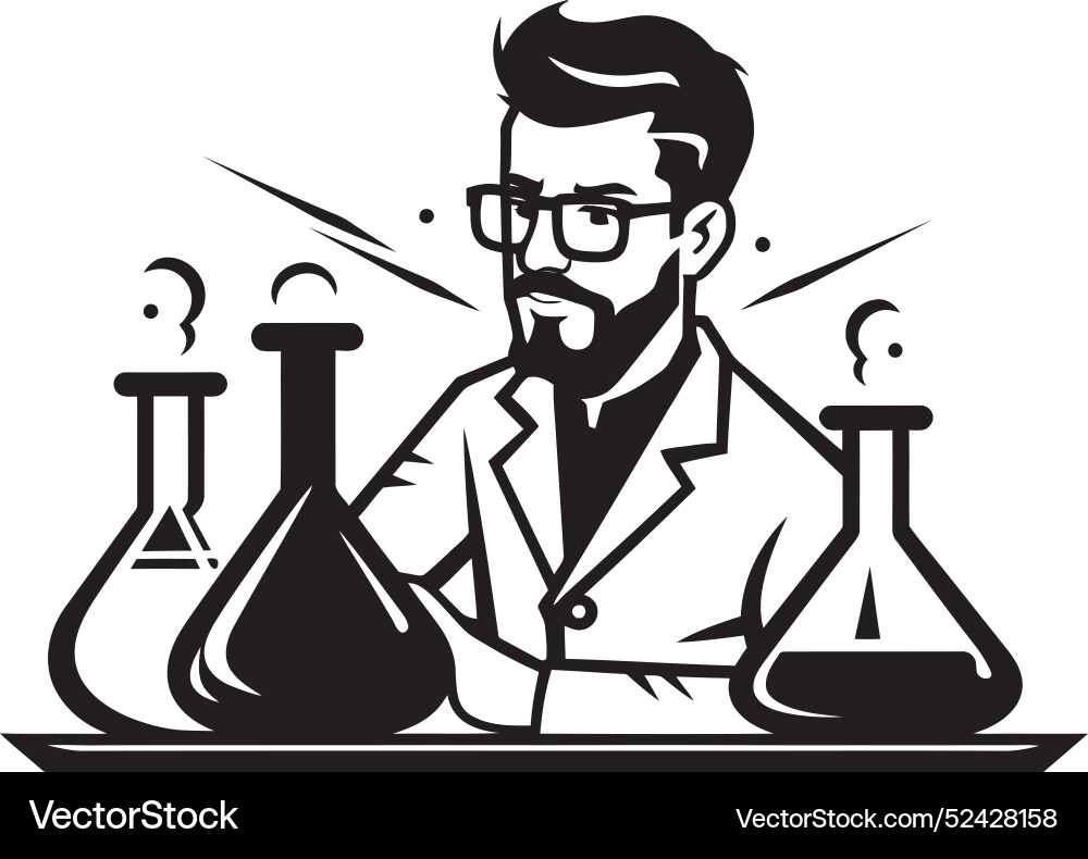 Depiction of a skilled laboratory Royalty Free Vector Image