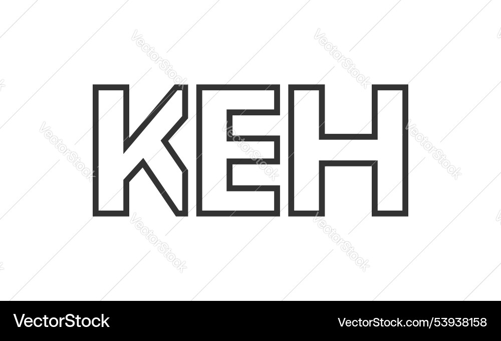 Keh logo design template with strong and modern Vector Image