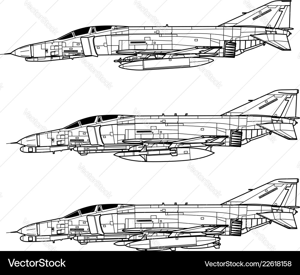 Mcdonnell douglas f-4 phantom ii Royalty Free Vector Image