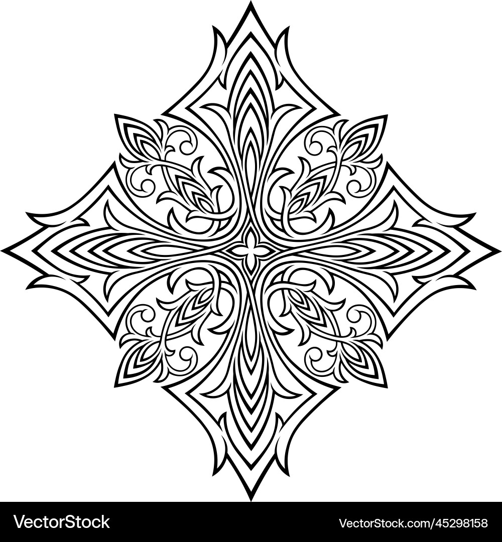 Stylized victorian gothic ornamental cross Vector Image