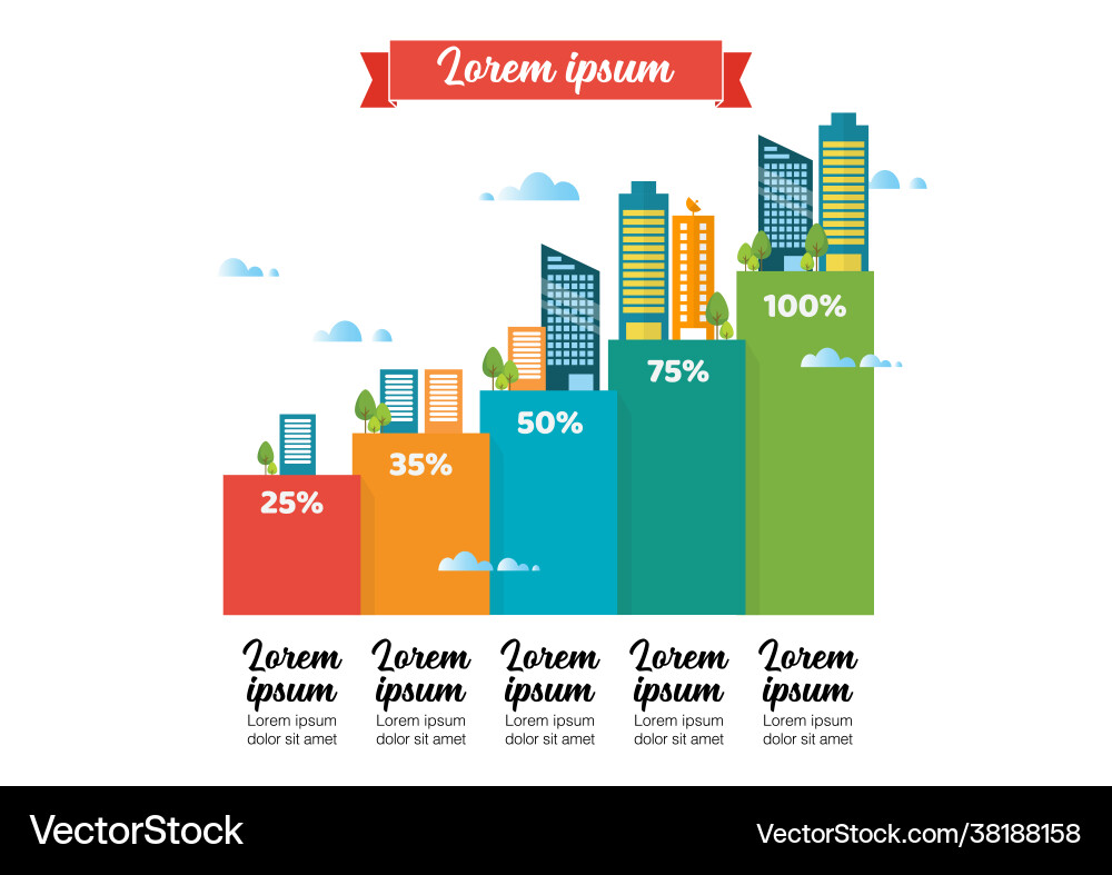 Urban growth infographic Royalty Free Vector Image