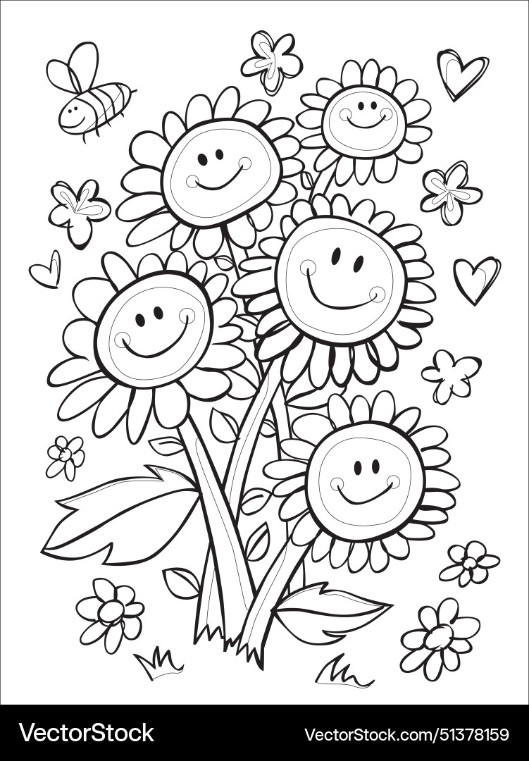 Black and white coloring sheet with hand Vector Image