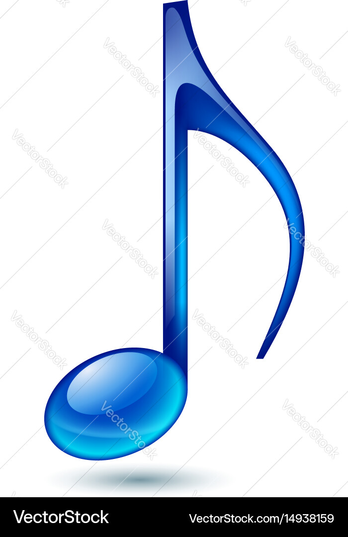 Blue music note isolated on white background Vector Image