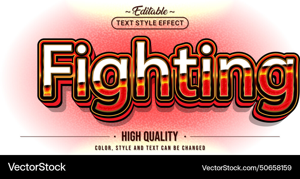 Editable text style effect - fighting Royalty Free Vector