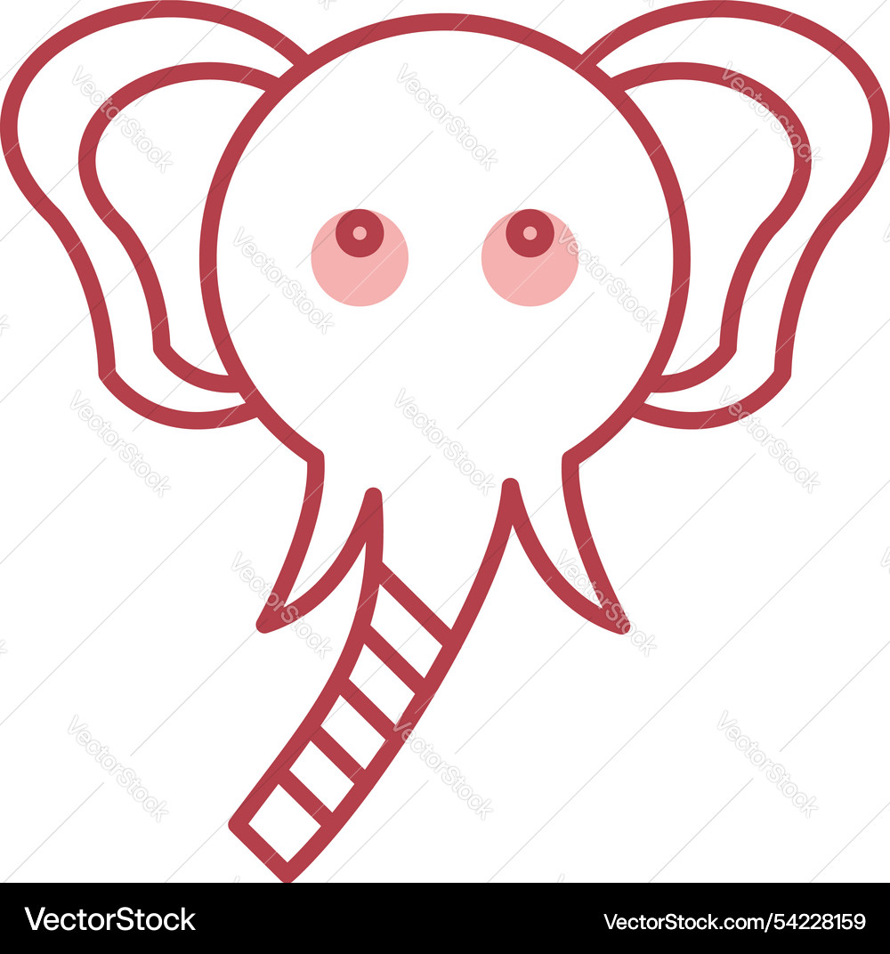 Elephant line fill icon Royalty Free Vector Image