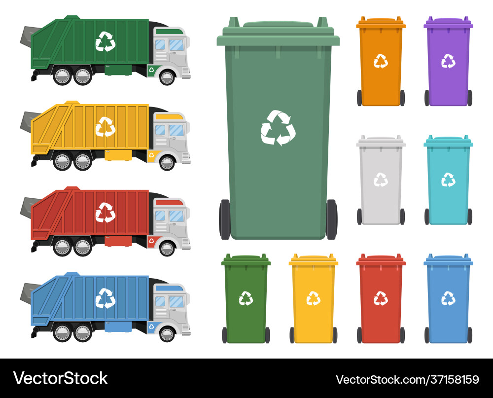 Garbage truck design isolated on white background Vector Image