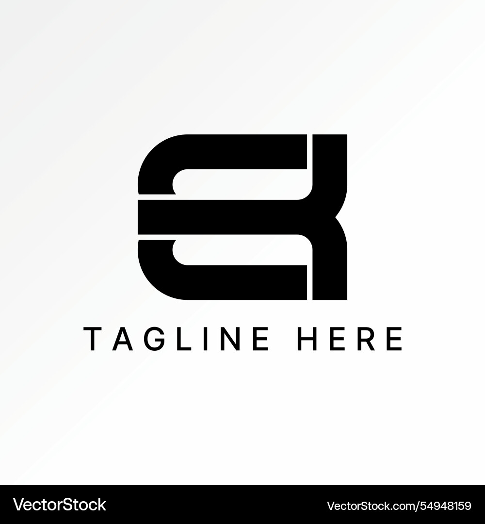 Initial et ct eb font line cutting sport stripe Vector Image