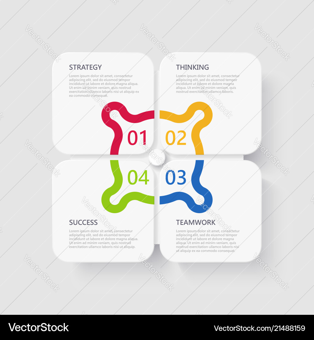Modern 3d infographic template with 4 steps Vector Image
