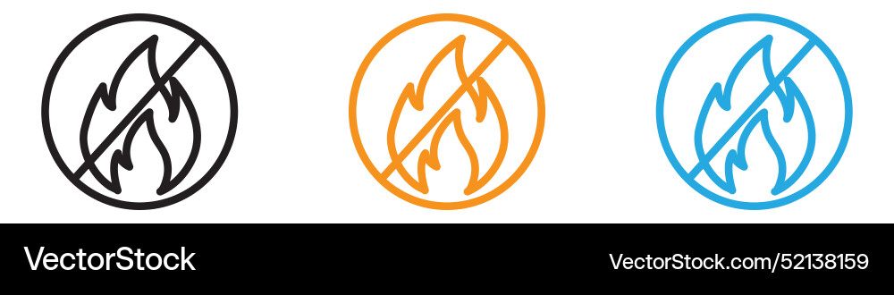 No fire logo set collection for web app ui Vector Image
