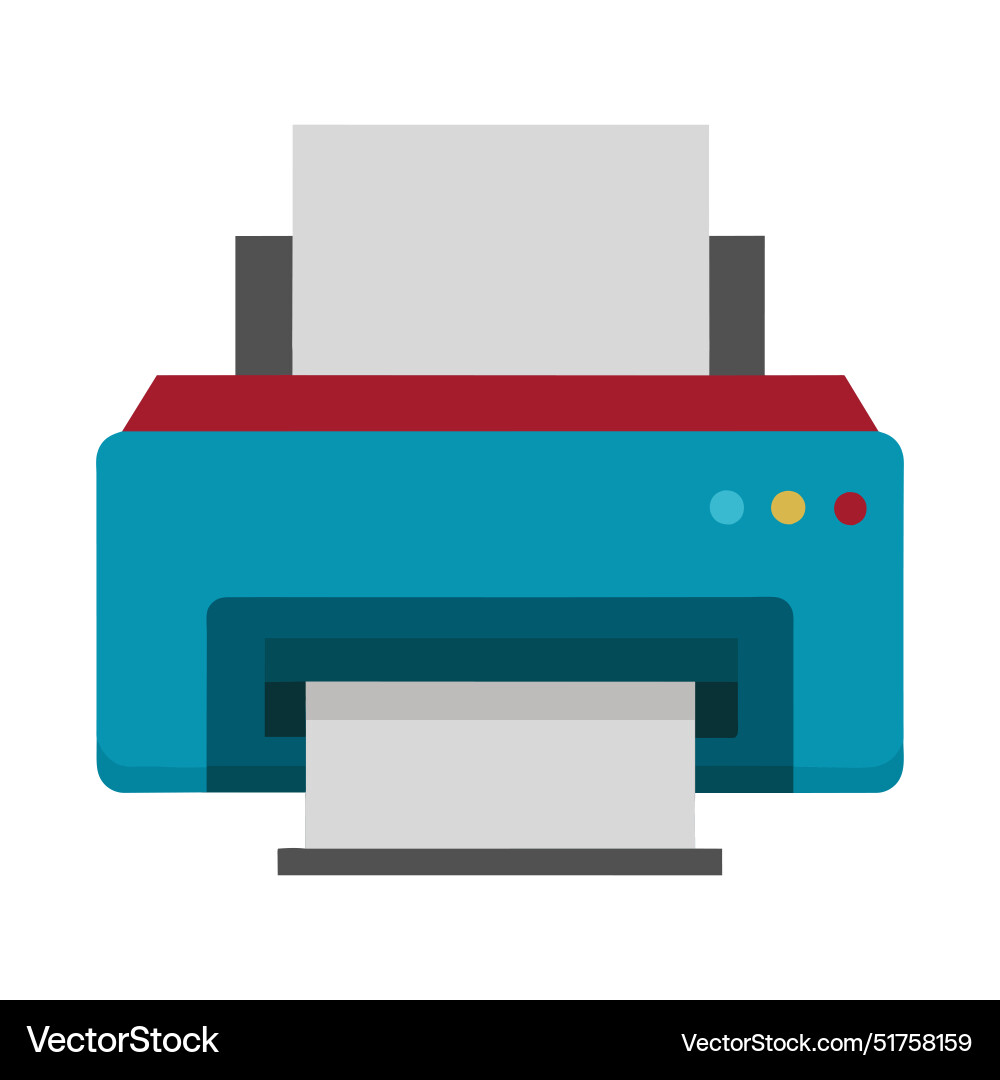 Printer flat on white background Royalty Free Vector Image