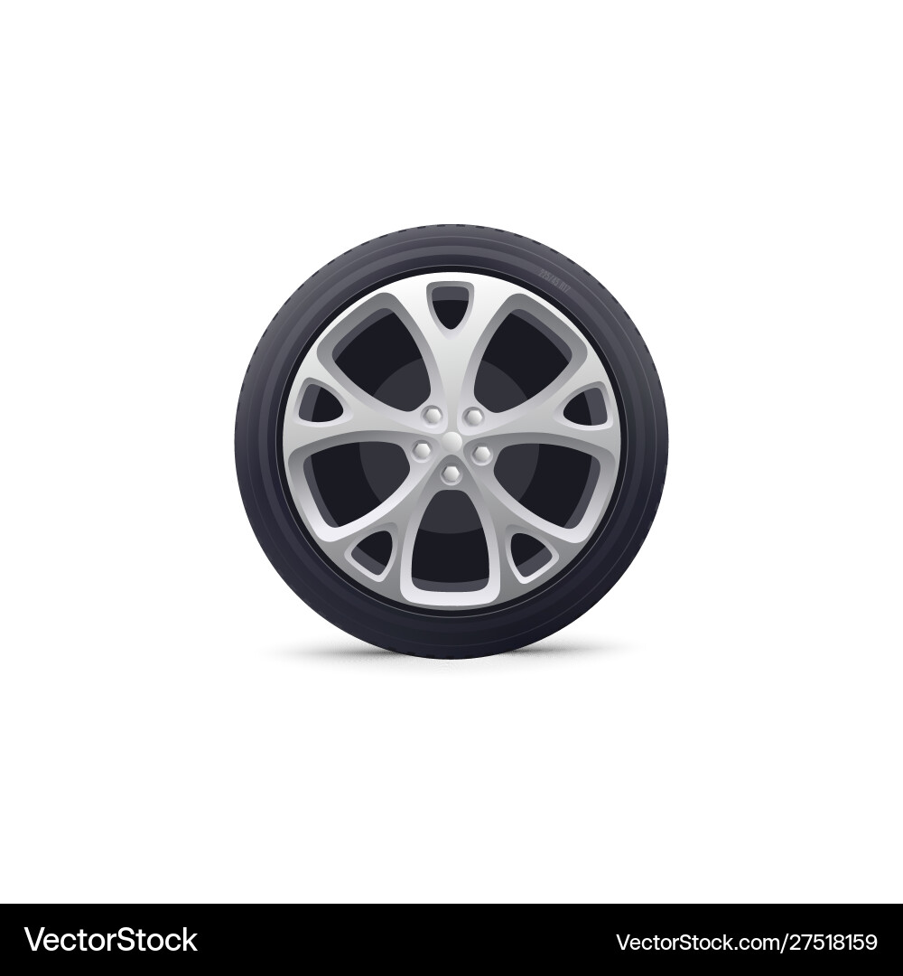 Realistic Car Wheel Royalty Free Vector Image - VectorStock