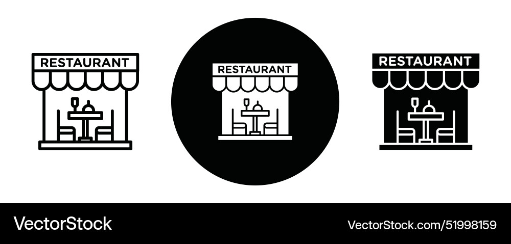 Restaurant outline icon collection or set Vector Image