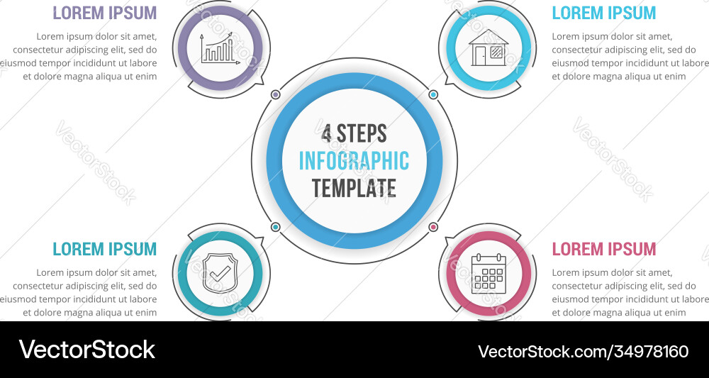 4 steps - circle infographics Royalty Free Vector Image
