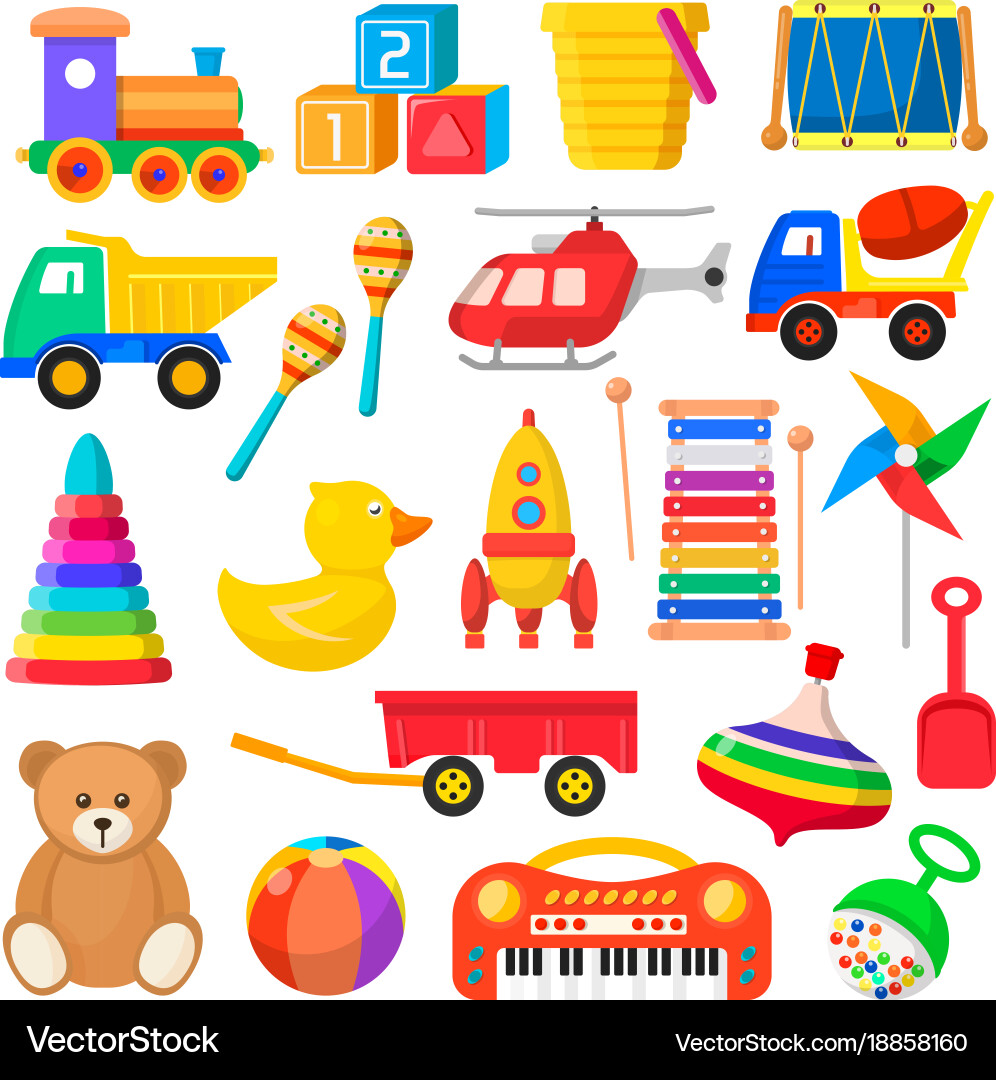 Baby toy set Royalty Free Vector Image - VectorStock