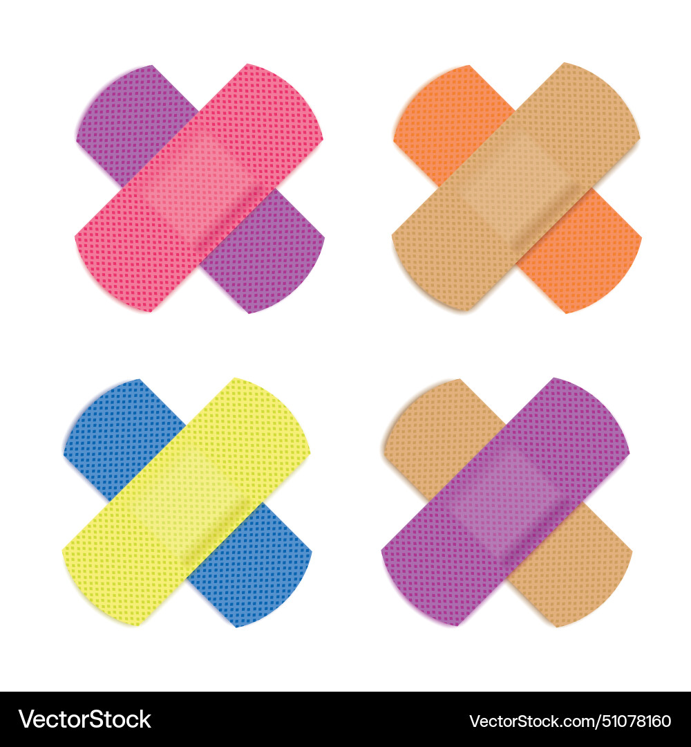 Bandage plaster icon colourful medical patch Vector Image