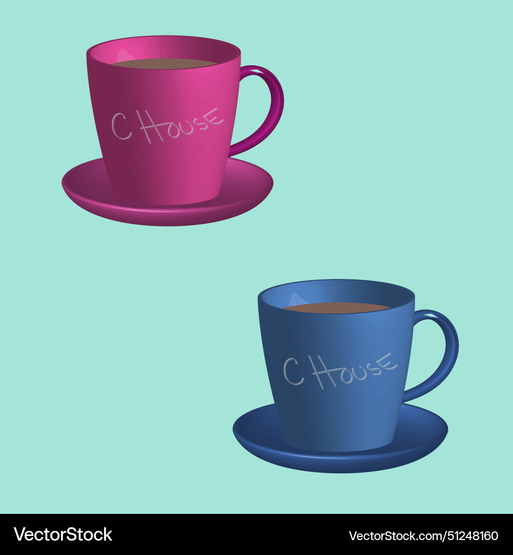 Color tea cup Royalty Free Vector Image - VectorStock