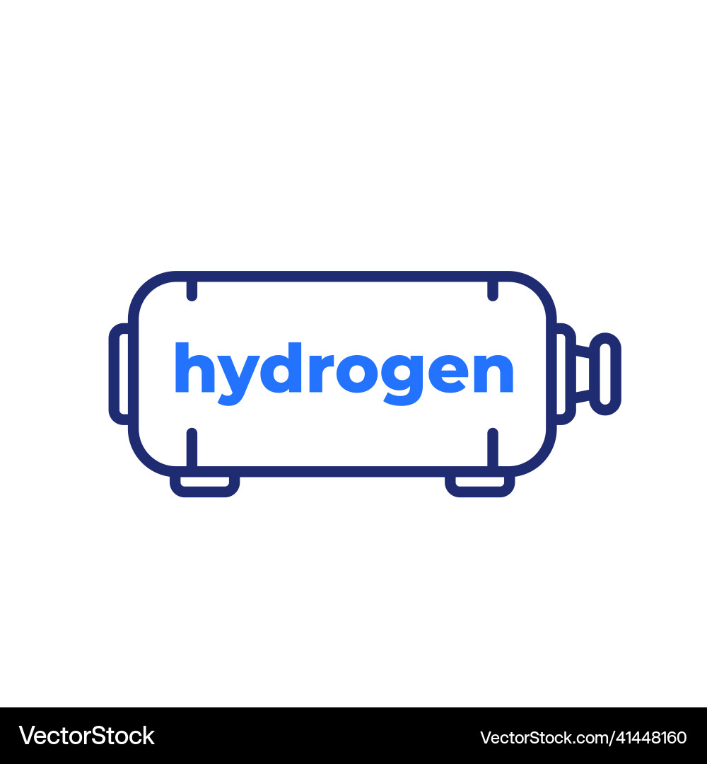 Hydrogen storage gas tank line icon Royalty Free Vector