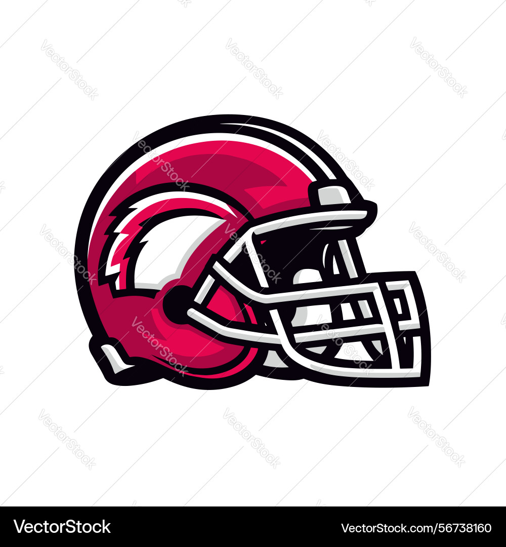 Team logo featuring a red helmet design Royalty Free Vector