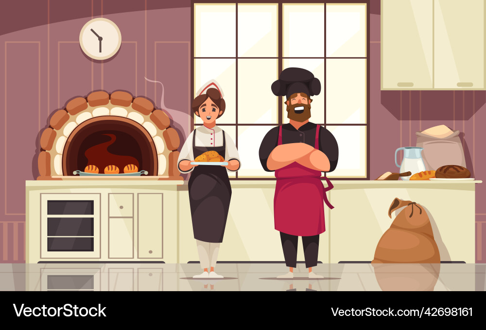 Baker horizontal background Royalty Free Vector Image