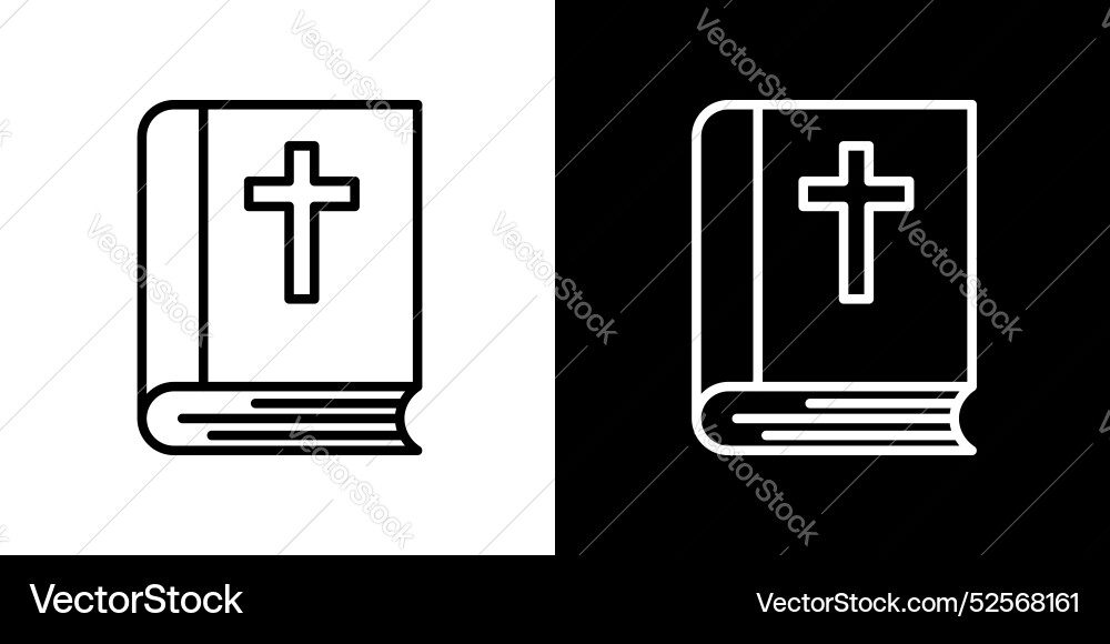 Bible icon set on white background Royalty Free Vector Image