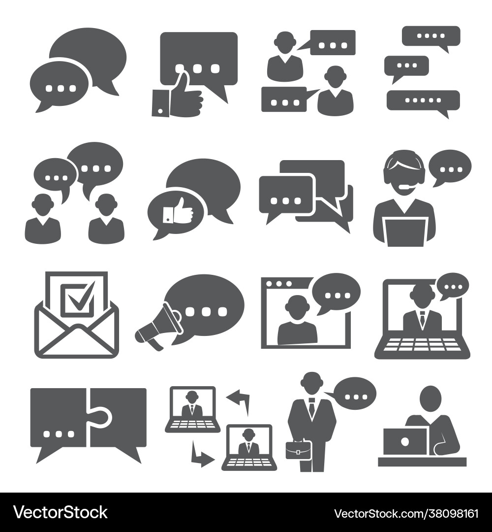 Communication icons set on white background Vector Image
