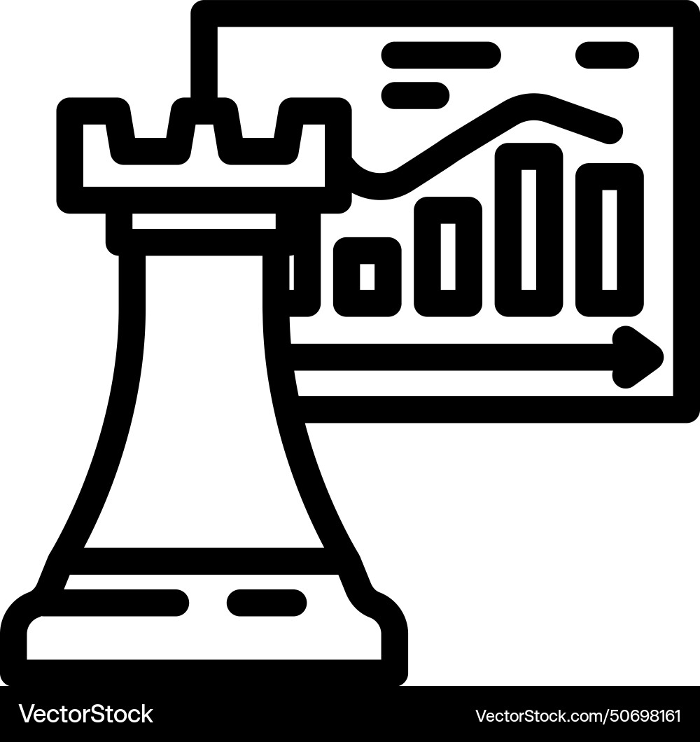 Investment strategy financial advisor line icon Vector Image