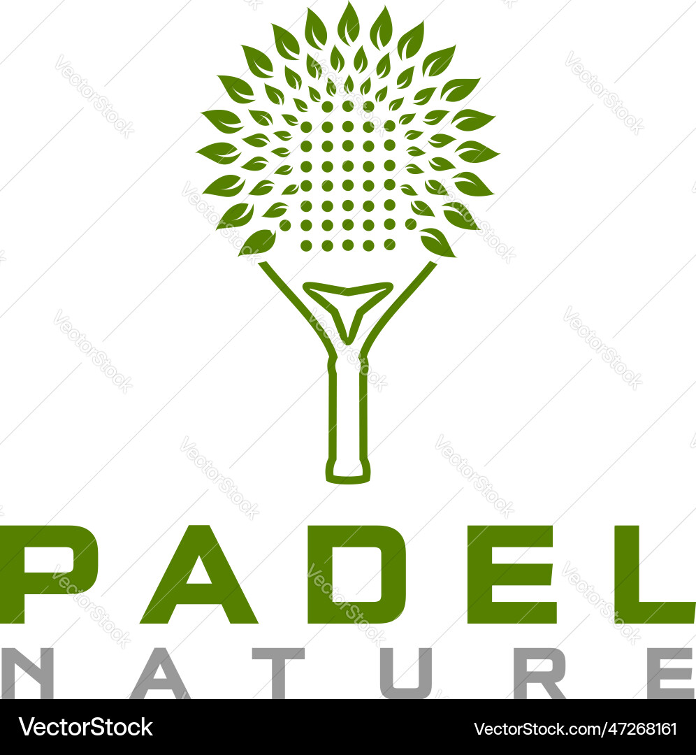 Padel nature sport logo design Royalty Free Vector Image