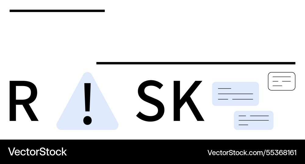 Risk concept with warning sign and text boxes Vector Image
