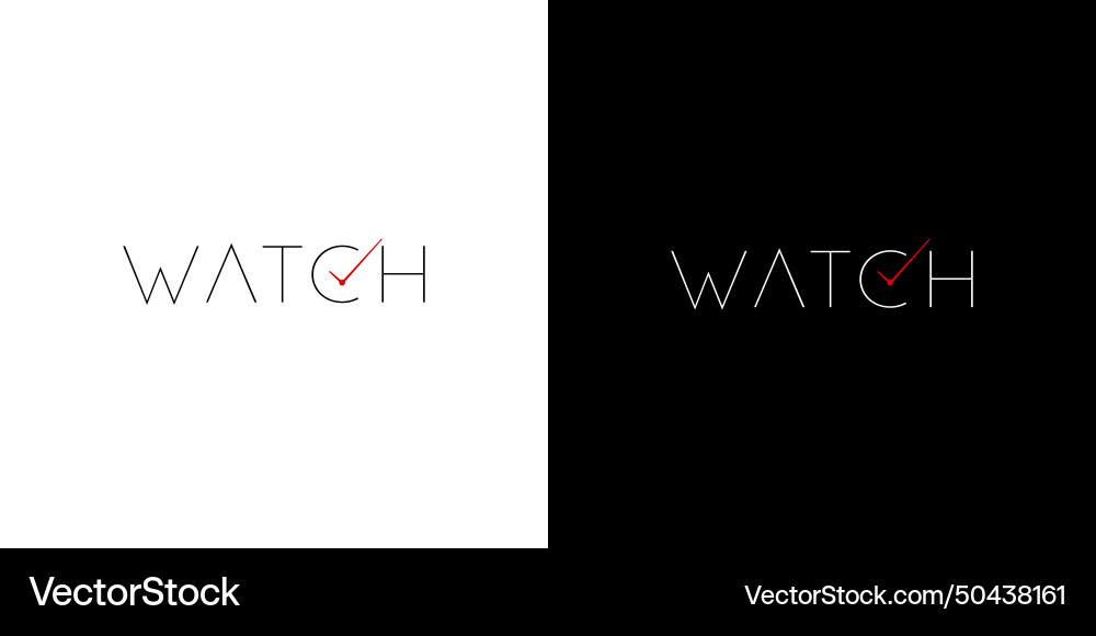 Unique and modern watch logo design Royalty Free Vector