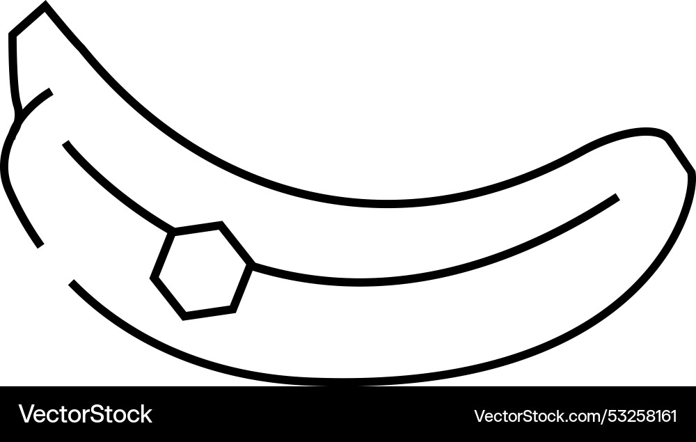 Whole banana line icon Royalty Free Vector Image