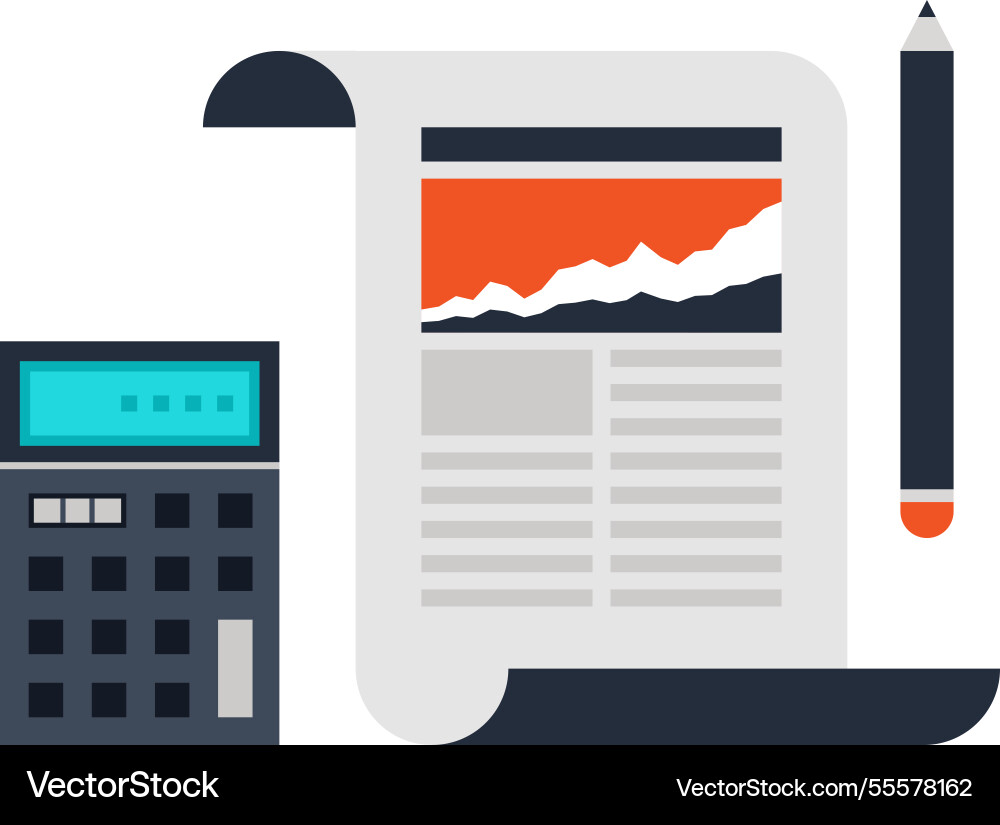 Accounting flat web icon concept Royalty Free Vector Image
