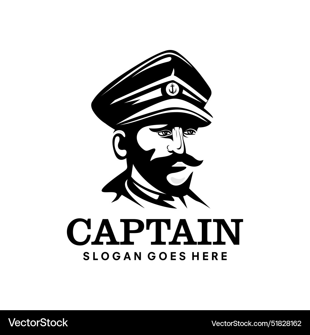 Bearded ship captain or skipper with a pipe Vector Image