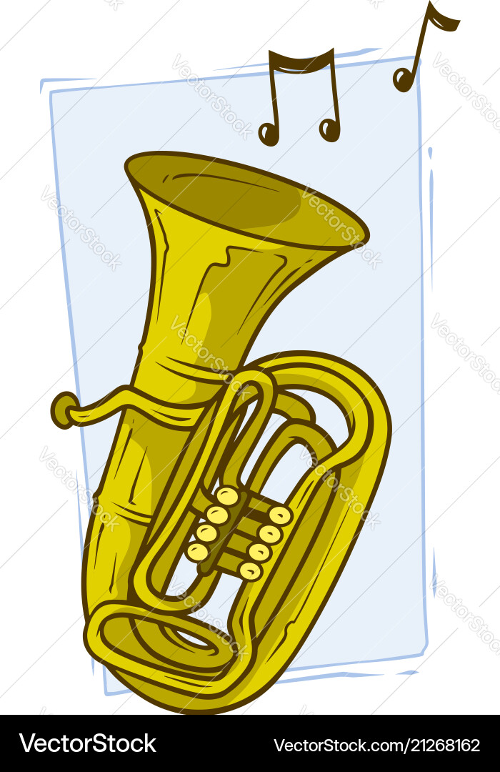 Cartoon Tuba Trumpeter With Tuba Cartoon Royalty Free Vector Image