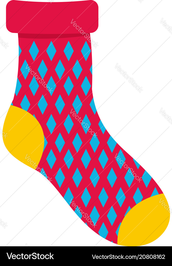 Child sock icon flat style Royalty Free Vector Image