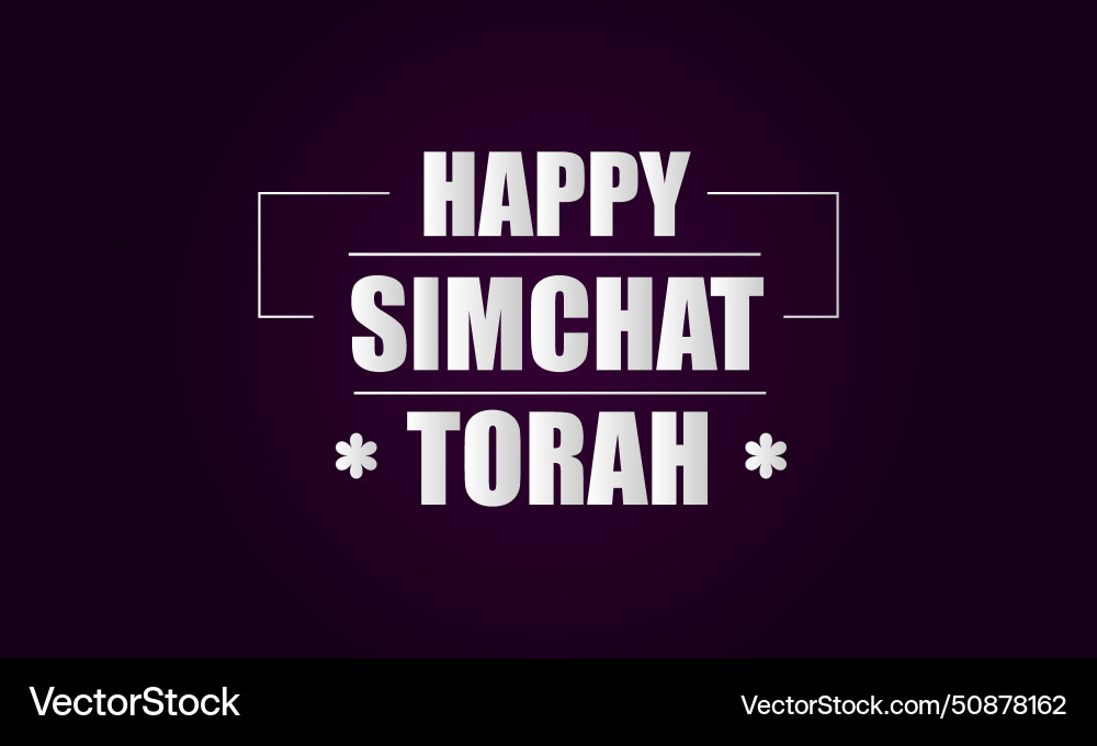 Colorful background with happy simchat torah text Vector Image