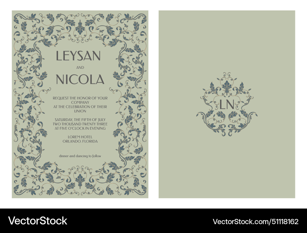 Elegant invitation card template Royalty Free Vector Image