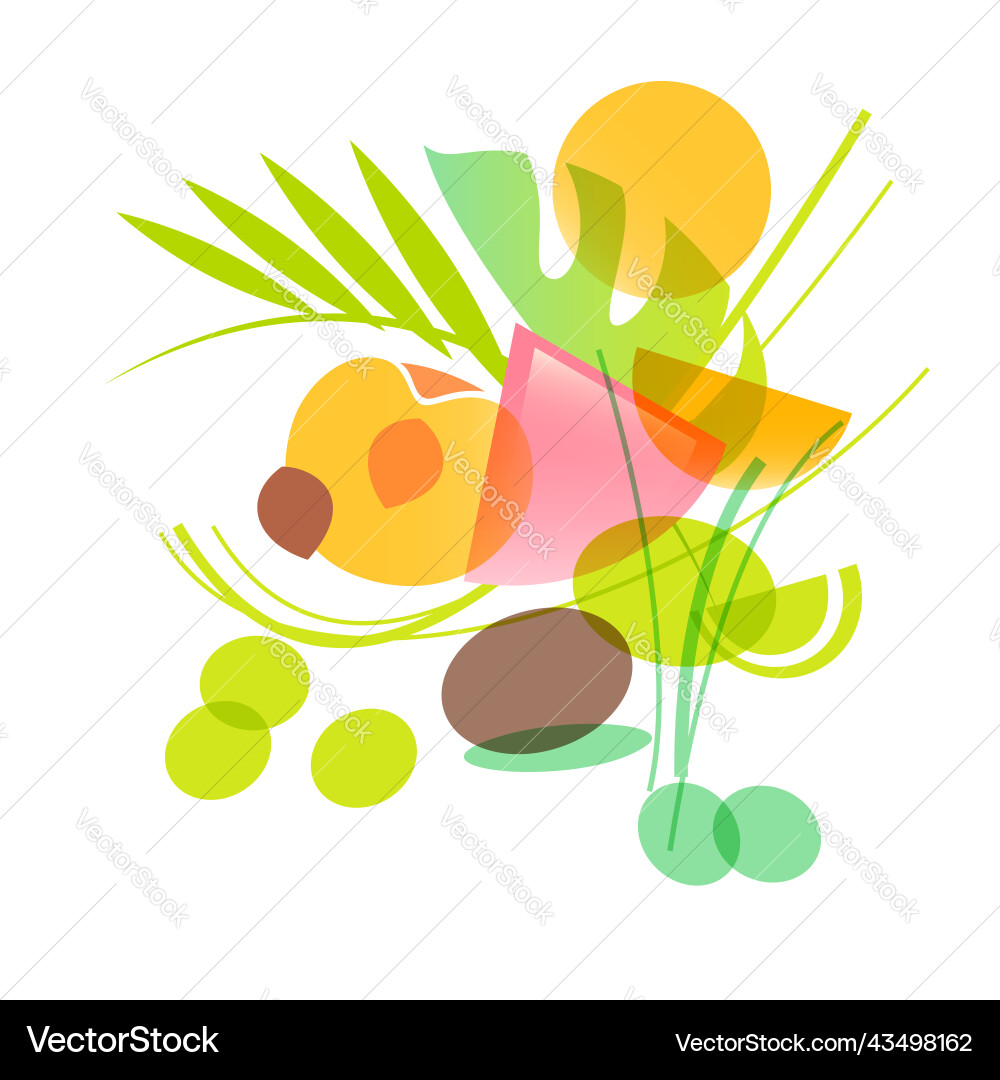 Fruit mix composition in modern style Royalty Free Vector