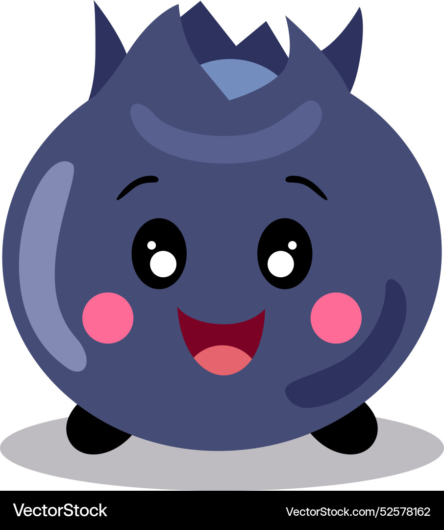 Funny happy blueberry character mascot Royalty Free Vector