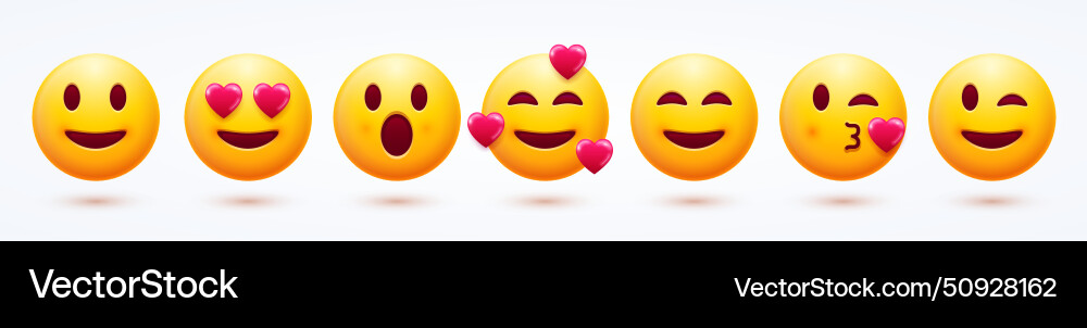 Happy and lovely emoticon set Royalty Free Vector Image