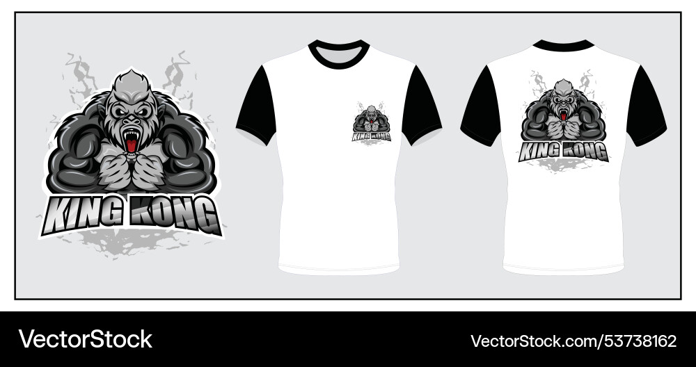 King kong sports logo Royalty Free Vector Image