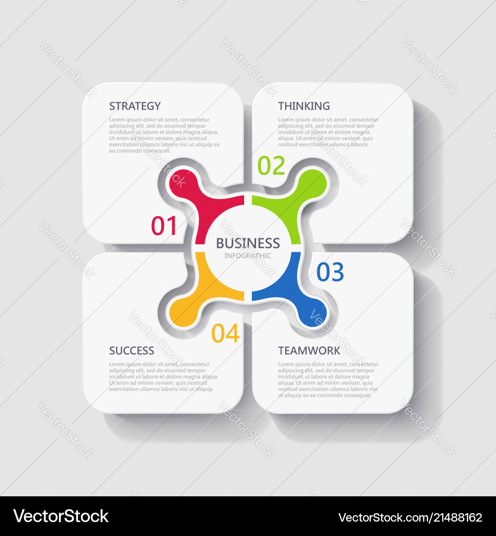 Modern 3d infographic template with 4 steps Vector Image